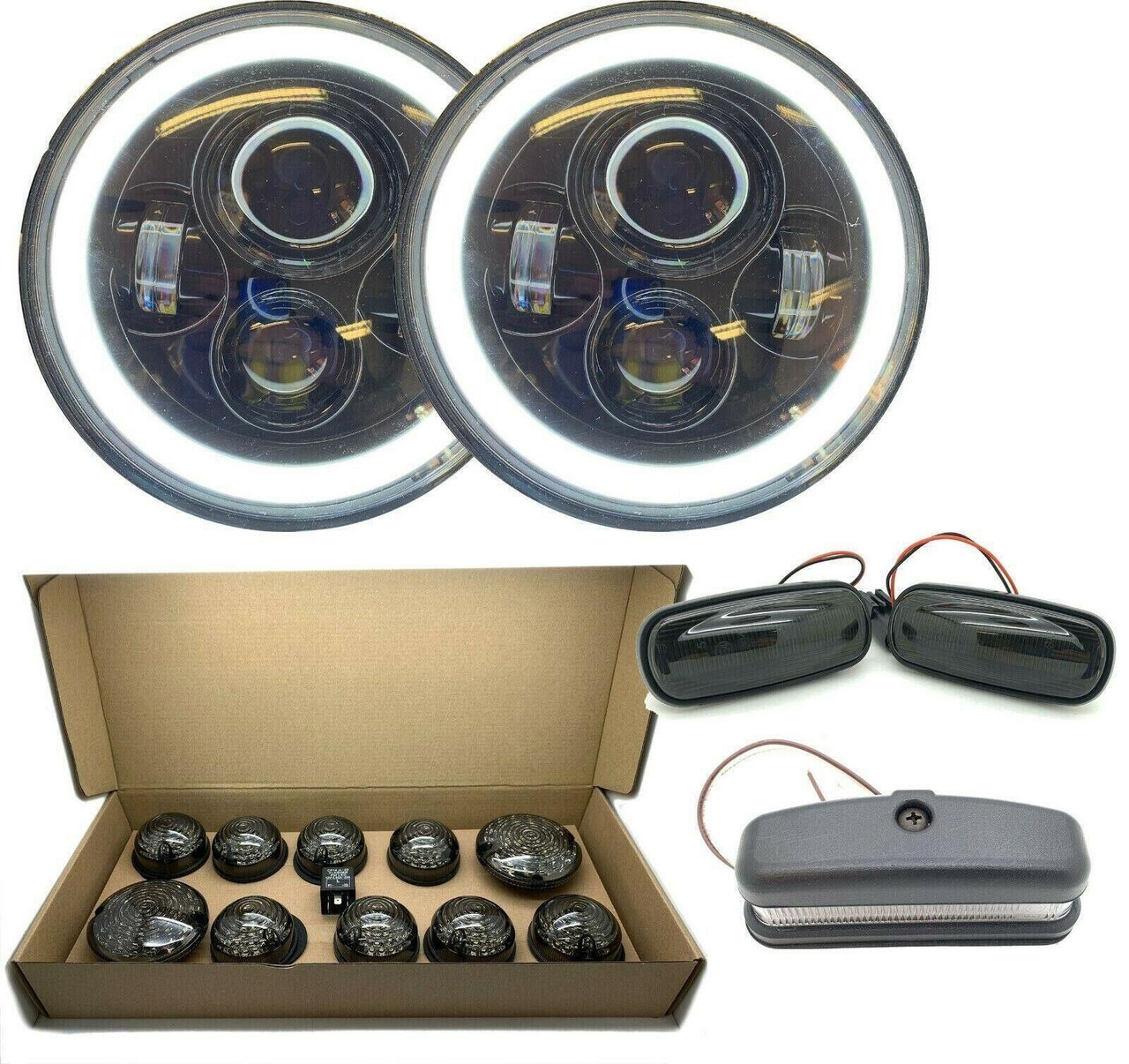 Full Smoked LED light upgrade kit headlights side repeaters number ...