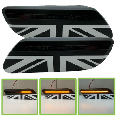 Pair smoked black Dynamic side repeater indicator scuttle for Mini F55 ...