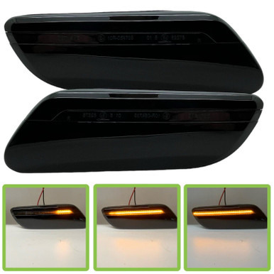 Pair smoked gloss black Dynamic side repeater indicator scuttle for ...