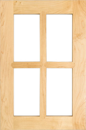 Shaker Glass Ready Cabinet Door 4 French Lites
