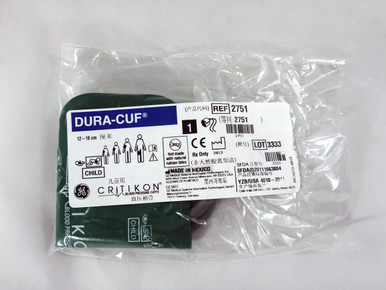 GE Critikon Blood Pressure Cuff Dura-Cuf 2751 (SINGLE CUFF) Child ...