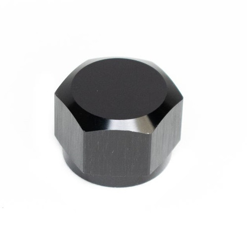 BTR 12 AN Female Flare Cap Fitting – Black Anodized Brass Plug