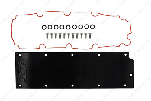 ICT Billet Black Powder Coated Gen 4 LS O-ringed Valley Pan Cover Plate ...