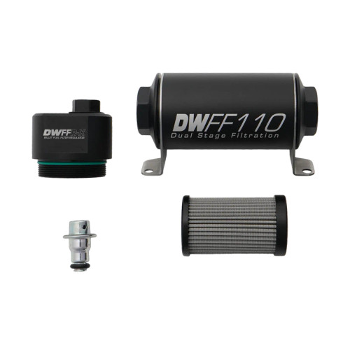 DeatschWerks 110mm Billet Fuel Filter Regulator – 10 Micron Filter – 58 ...
