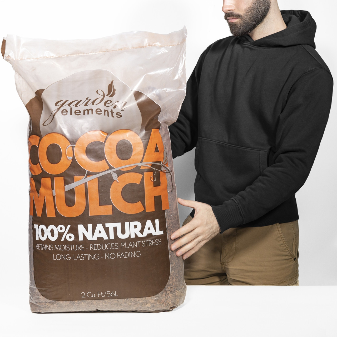 Garden Elements 100% Natural Cocoa Bean Shell Mulch for Gardens, Flower Beds, Potted Plants, and ...