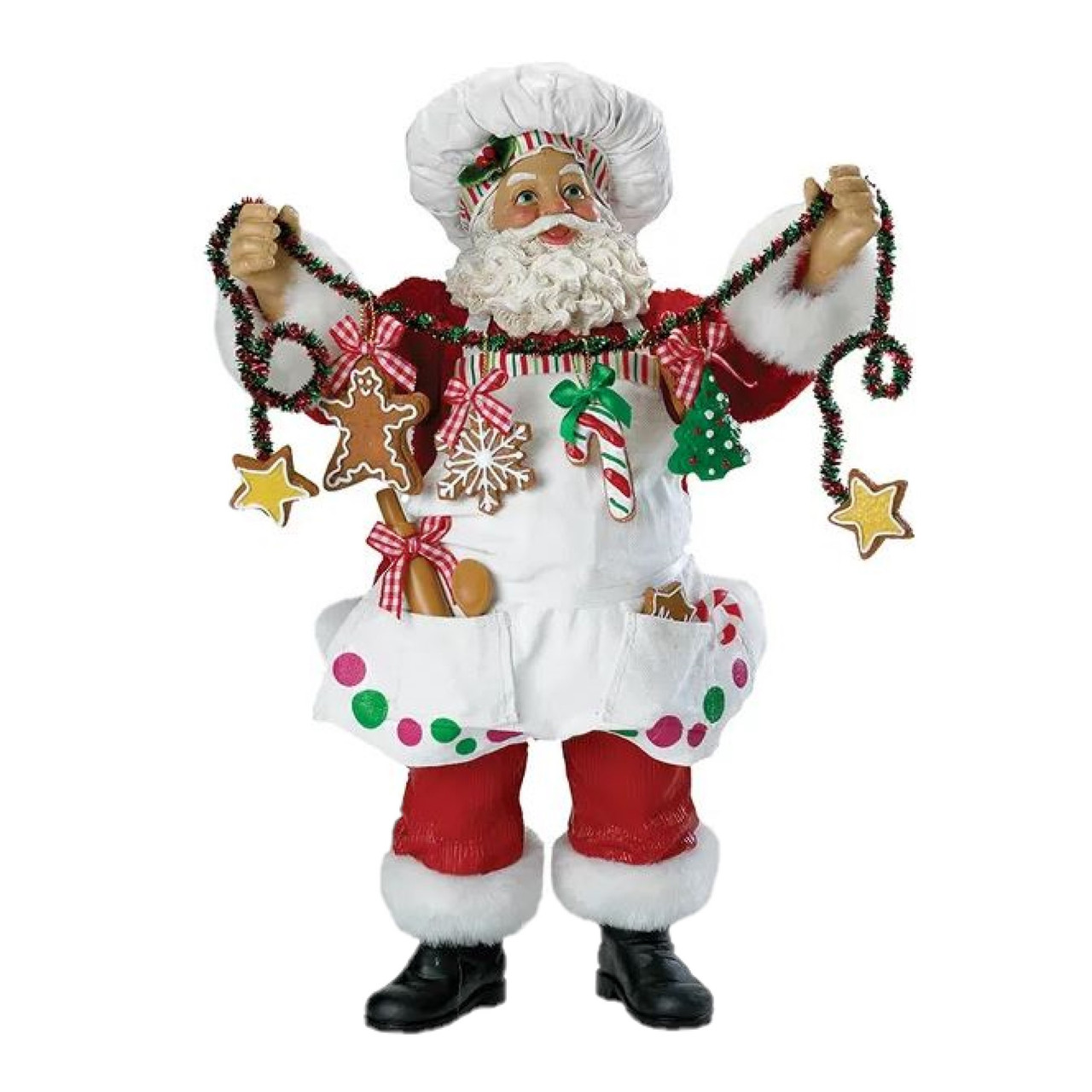 Kurt Adler Fabriche Christmas Figurine, Christmas Chef Santa, 12in ...
