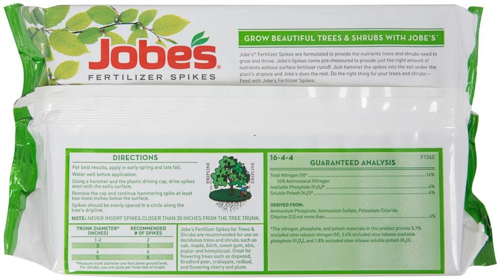 Jobes Fertilizer Spikes for Beautiful Trees & Shrubs, 15 Spikes ...