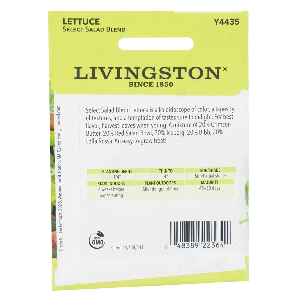 Livingston Seed Lettuce Select Salad Blend Seeds Packet - Esbenshades
