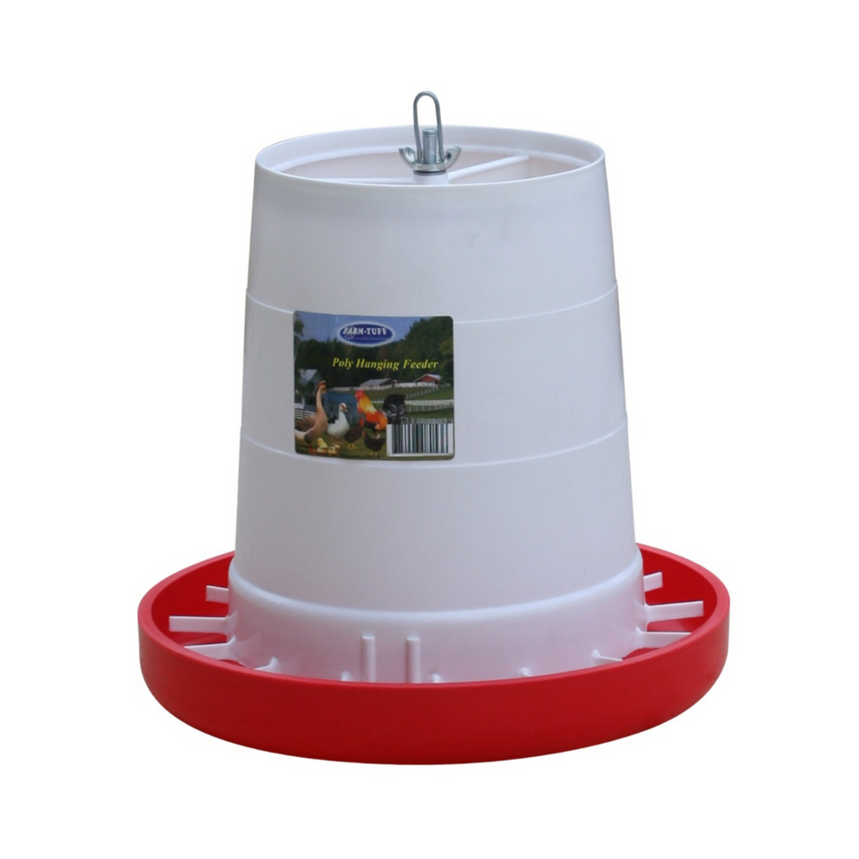 FARM-TUFF Durable Outdoor Hanging Plastic Automatic Poultry Feeder with ...