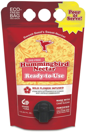 Sweet-Seed Sweet-Nectar Ready-to-Use Bag Hummingbird Nectar, 1.5L ...