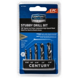 Century Drill & Tool CDT17905 Stubby Drill Bit Set 5PC