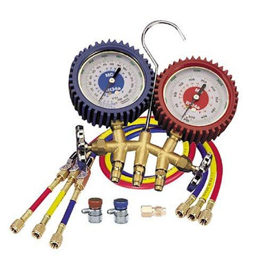 Mastercool MSC98772 98772 Dual Brass Manifold Gauge Set