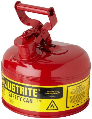 Justrite JUS7110100 7120100 - Galvanized Steel, Type I Red Safety Can ...
