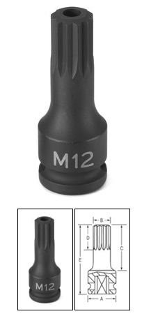 Grey Pneumatic GRE1116ST 3/8" Drive x M16 Tamper Proof Triple Square Driver