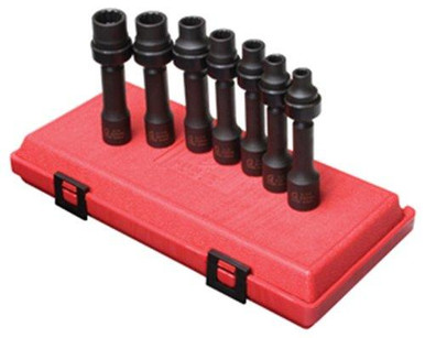 Sunex SUN2696 2696 1/2-Inch Drive SAE 12-Point Driveline Socket Set, 7 ...