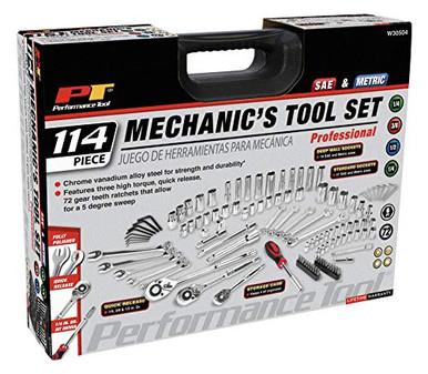 PERFORM TOOL W30504 114PC MECHANICS TOOL SET