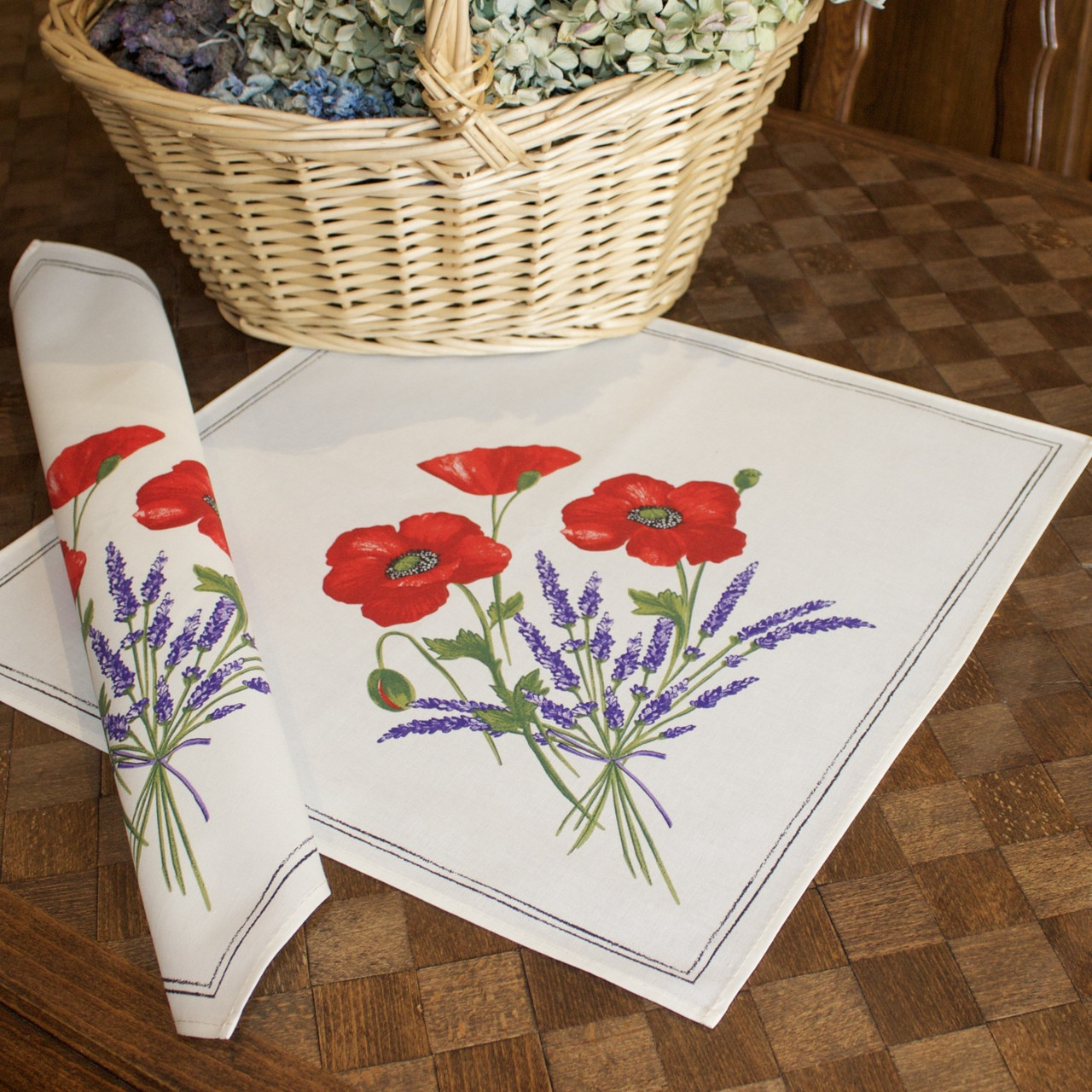 Poppy Ecru Serviette French Napkin Made in France - Frenchshoponline.com.au