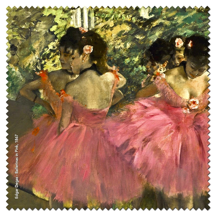 Edgar Degas Ballerinas in Pink Microfiber Cleaning Cloth Made in France ...