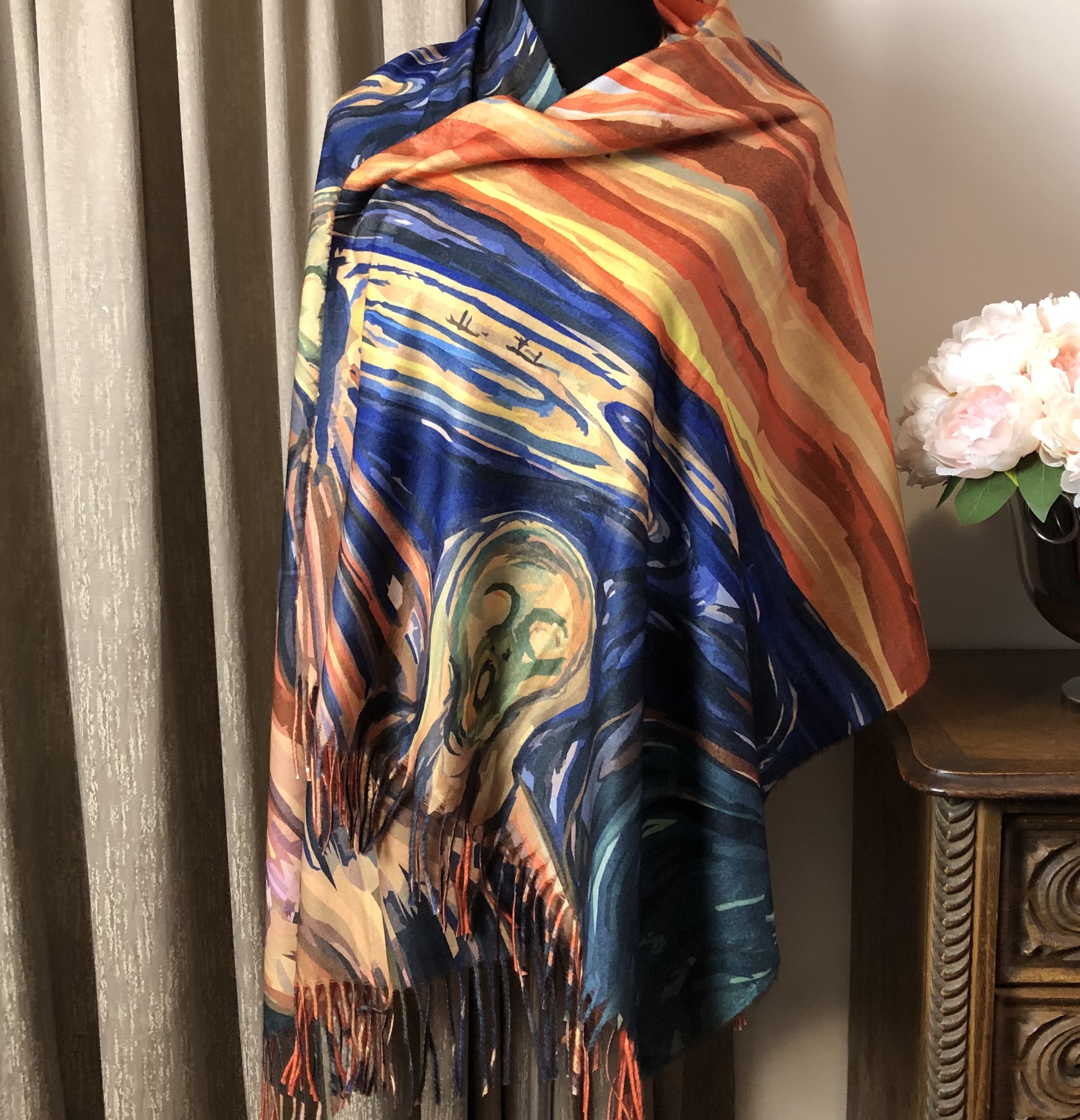 Edward Munch The Scream Masterpiece Thick Soft Shawl/Wrap in Giftbox ...