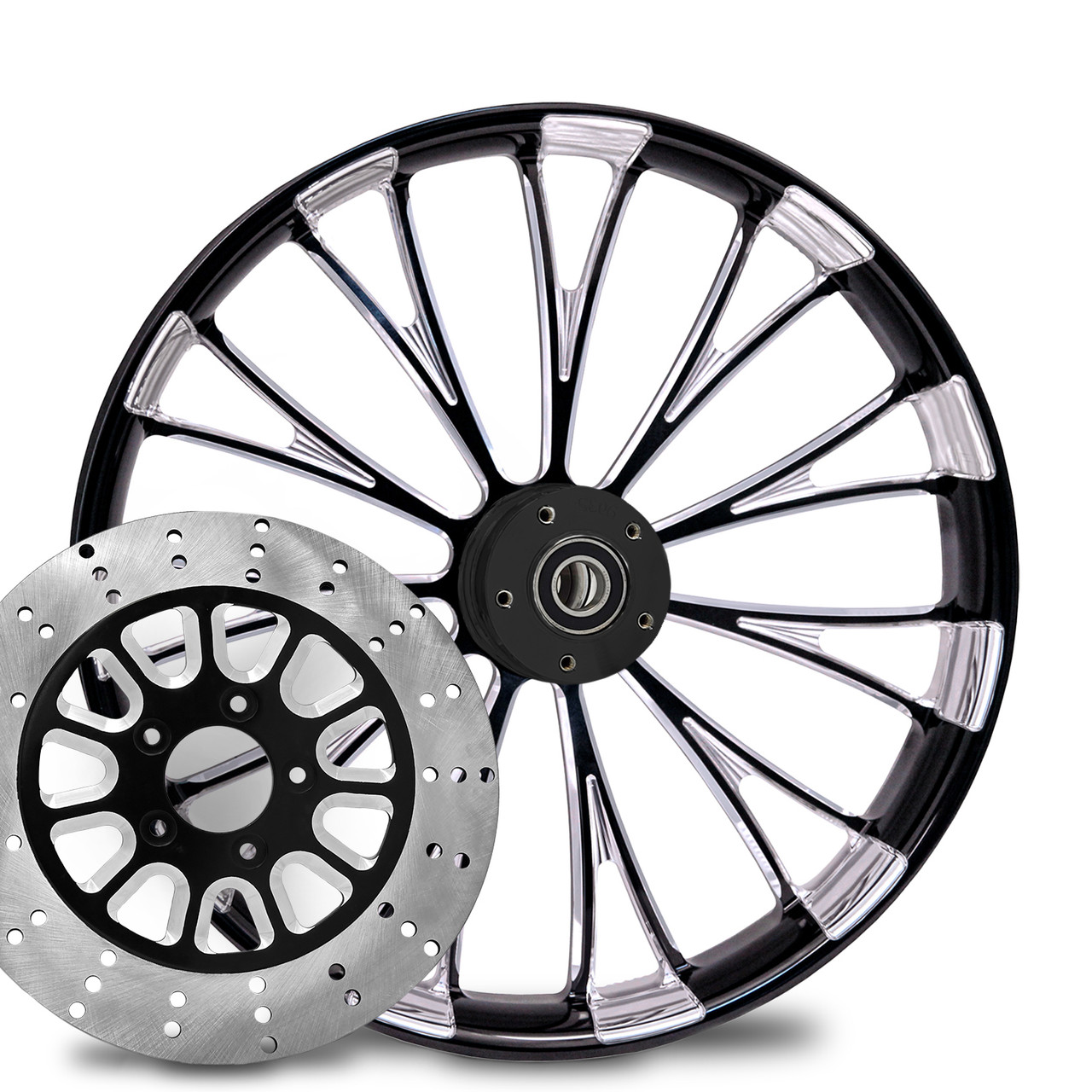 RC Components Dynasty Wheel for Harley Touring | Custom Chrome & Black Rims