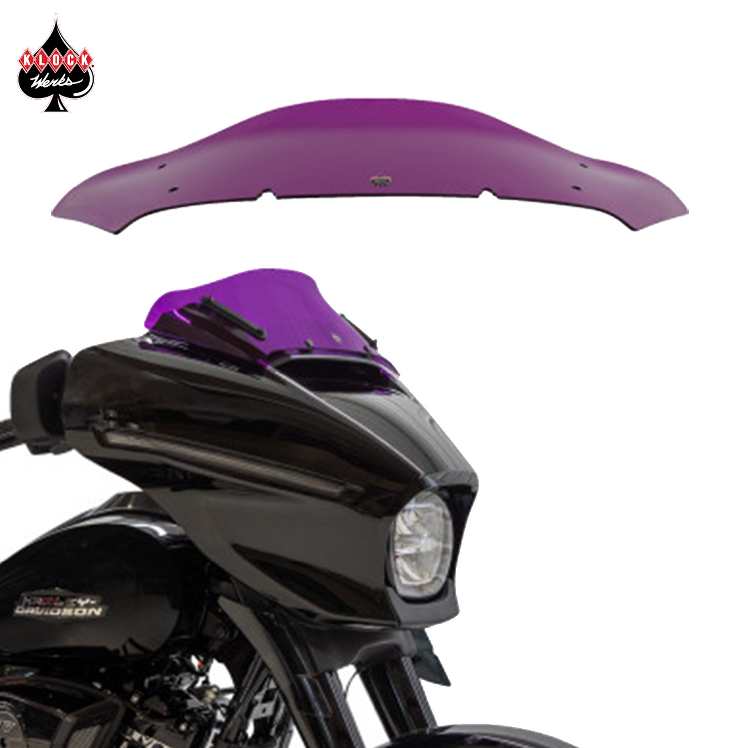 Klock Werks Color Flare Windshield – Purple for '24+ Street Glides