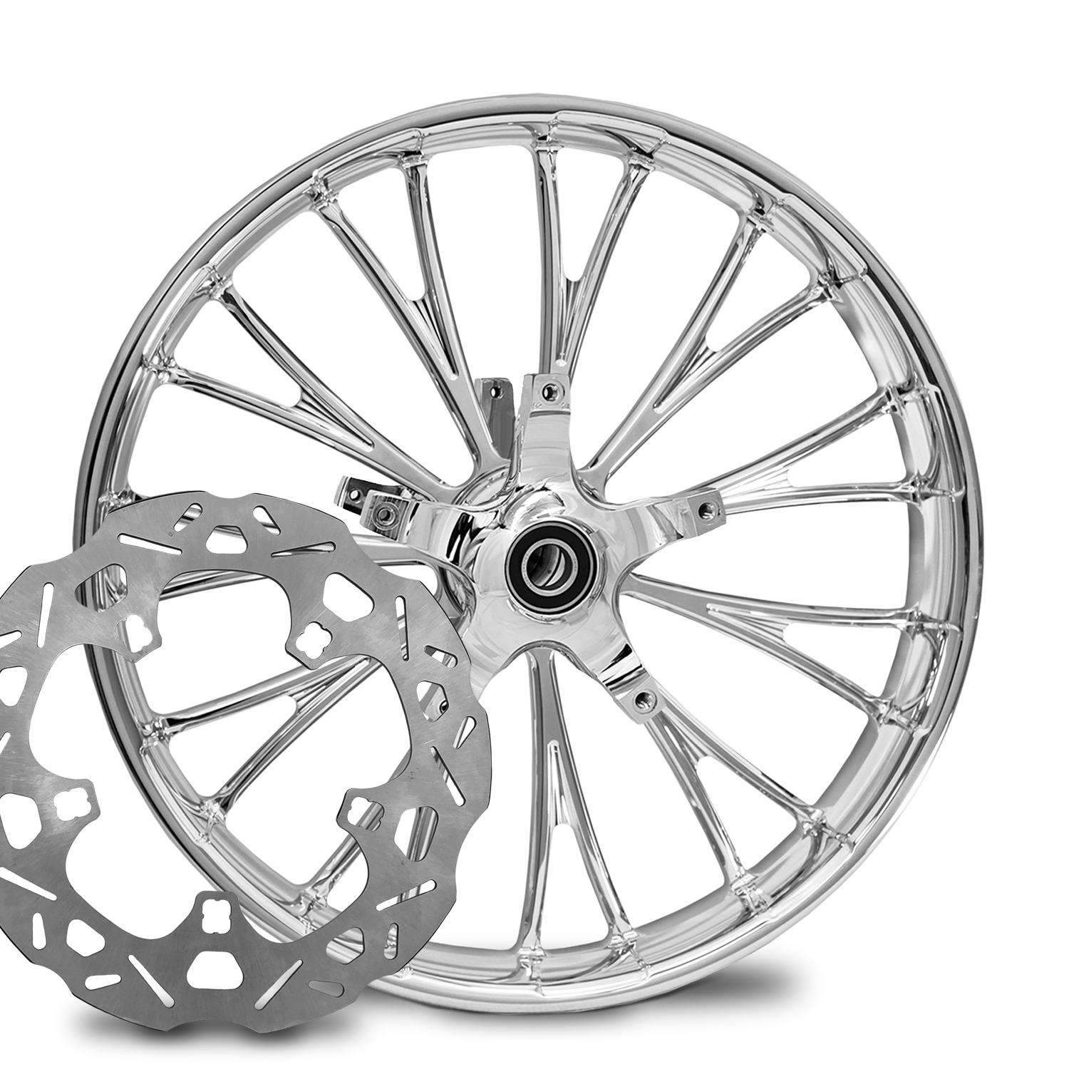 RC Components Dynasty Wheel for Harley Touring | Custom Chrome & Black Rims