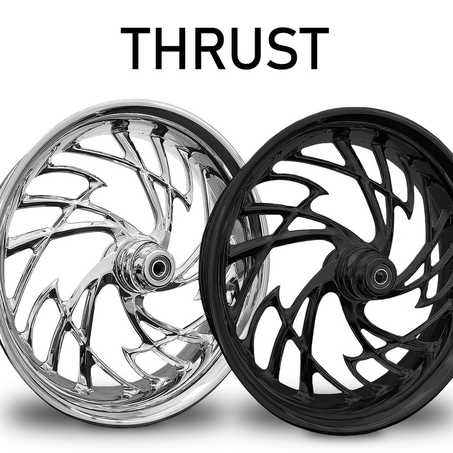 RC Components Thrust Wheels for Harley Touring | Chrome & Black