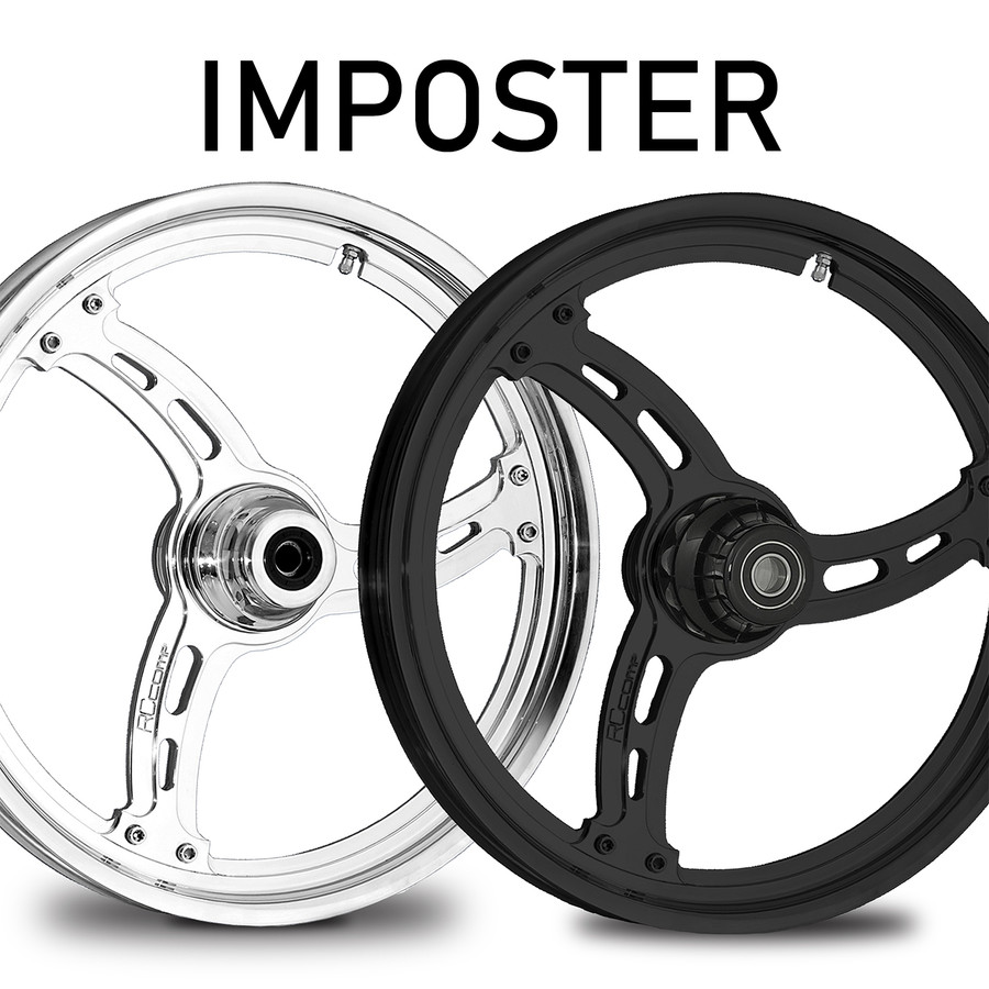 RC Comp Imposter Three-Spoke Wheels for Harley Softail, Dyna & V-Rod