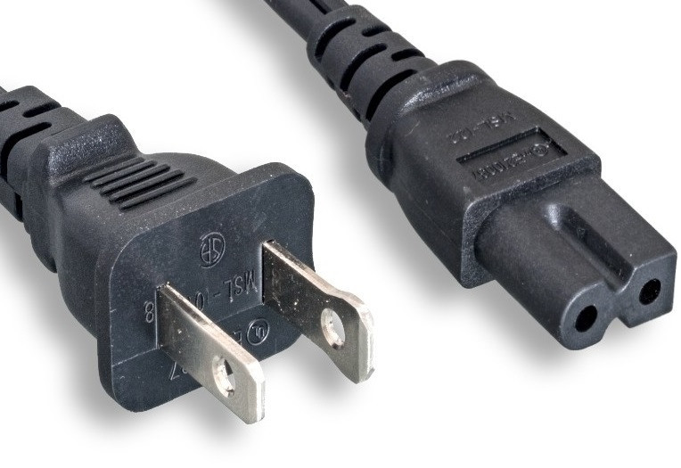 6 Foot, 2 Conductor Polarized Power Cable (Figure 8 with Key)