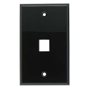 Single Port Smooth Faced Wall Plate for Keystone Jacks, Black