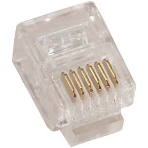 RJ12 6P6C ( 6 Position, 6 Conductor ) Plug for Stranded Flat Wire - 10 Pack