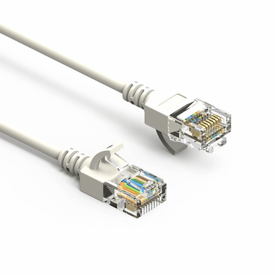 15 Foot Cat6A UTP Slim Ethernet Network Booted Cable 28AWG White