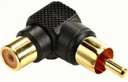 RCA Male/Female Right Angle Adapter, Black