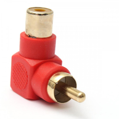 RCA Male/Female Right Angle Adapter, Red