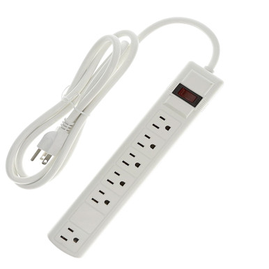 6 Foot 6-Outlet Perpendicular Power Strip 90j