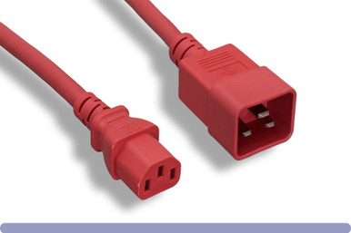 6 Foot 14AWG C13-C20 15A/250V Red Power Cord