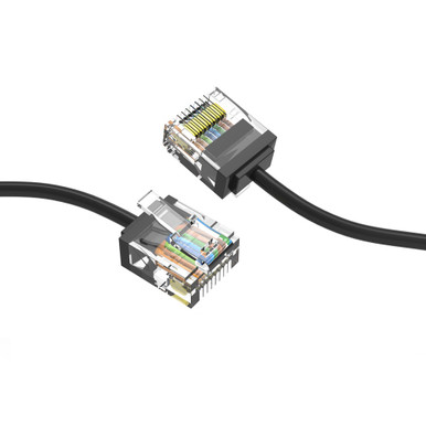 6 Inch Cat 6A UTP Super-Slim Ethernet Network Cable 32AWG - Black