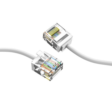 6 Inch Cat 6A UTP Super-Slim Ethernet Network Cable 32AWG - White