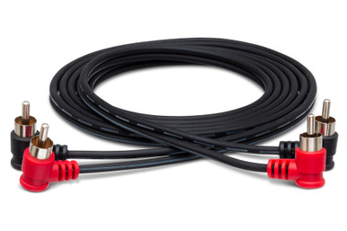 HOSA CRA-202RR Stereo Interconnect, Dual Right-angle RCA to Same, 2 Meters