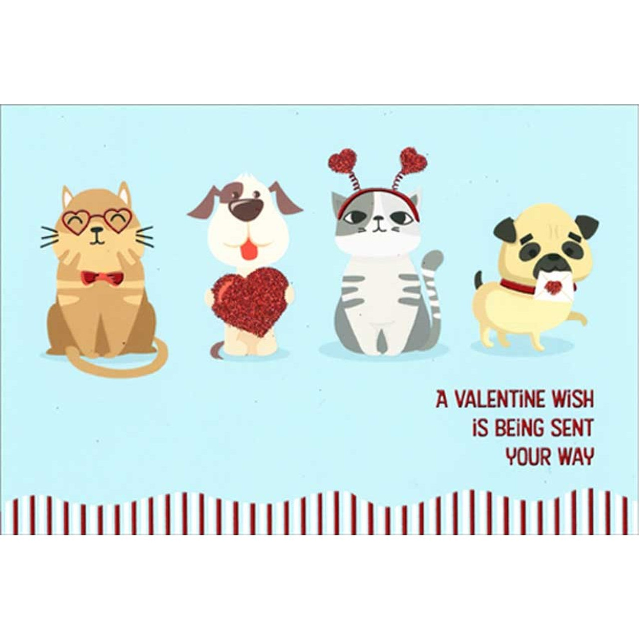 Cats and Dogs Valentine Wishes Sent Your Way Valentine's Day Card ...