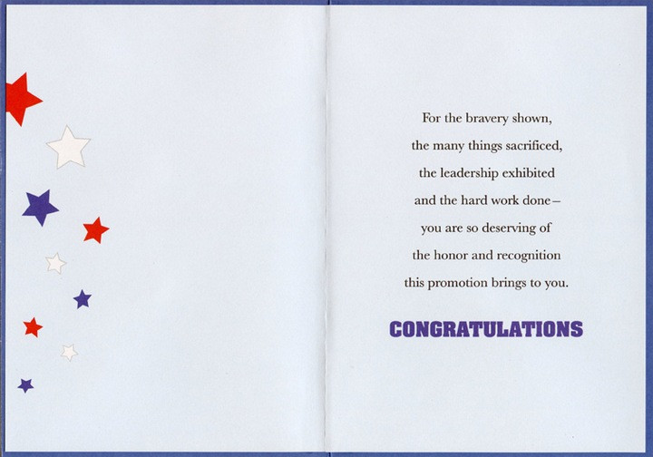 Stars and Stripes Military Promotion Congratulations Card | PaperCards.com