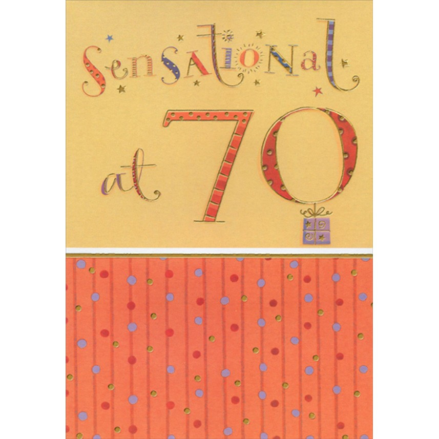 Sensational at 70 with Gold Foil Age 70 / 70th Birthday Card ...