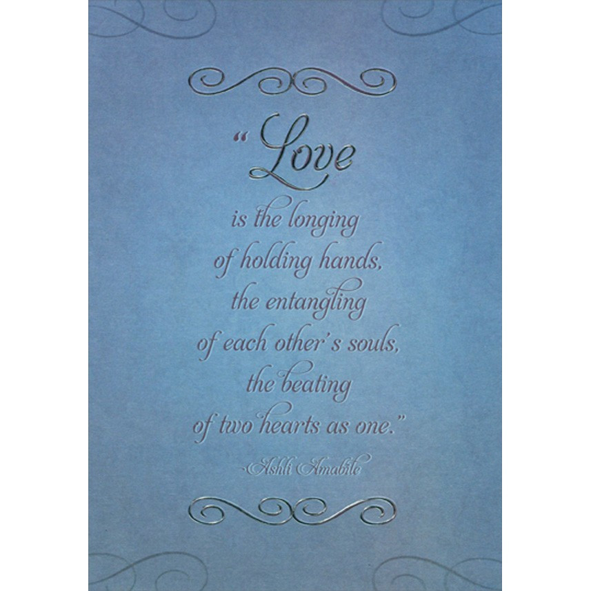 Longing of Holding Hands Wedding Anniversary Congratulations Card for ...