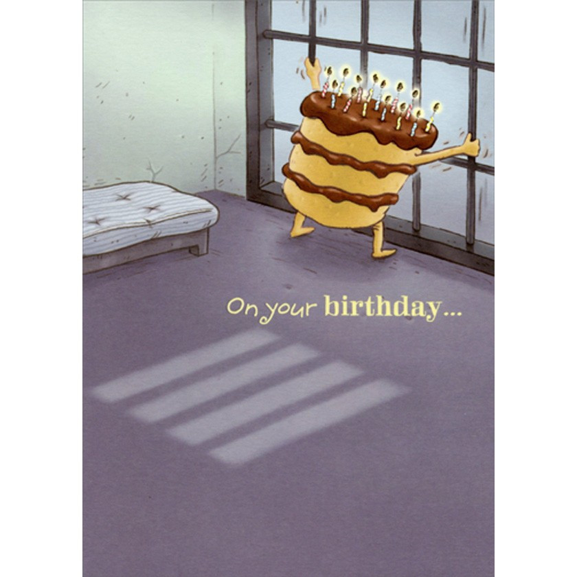 Cake Inside Jail Cell Funny / Humorous Birthday Card | PaperCards.com