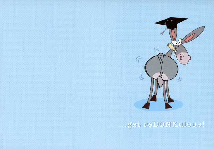 Excited Donkey Holding Diploma 3D Spring Motion Humorous / Funny ...