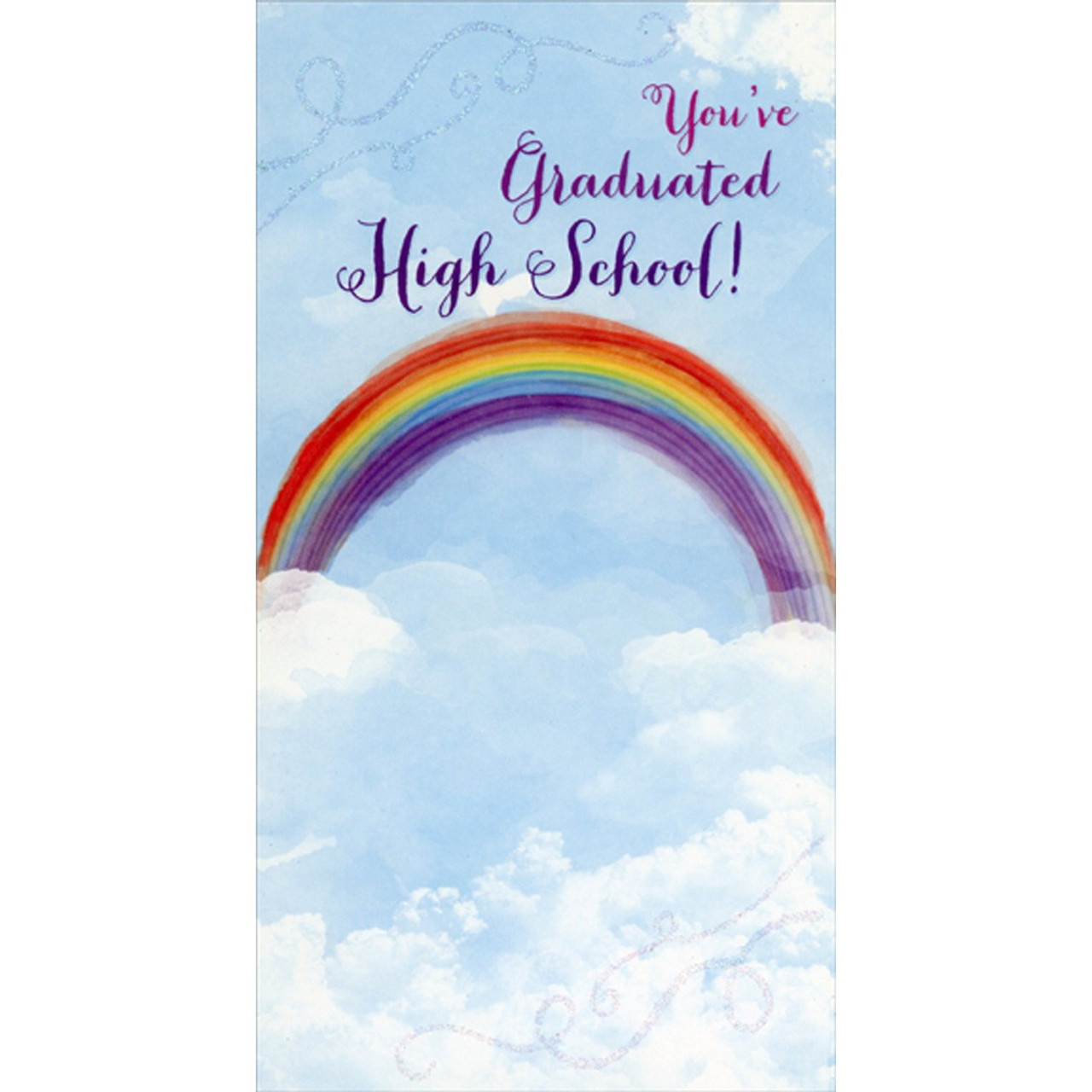 Rainbow in Clouds and Light Blue Sky High School Graduation ...
