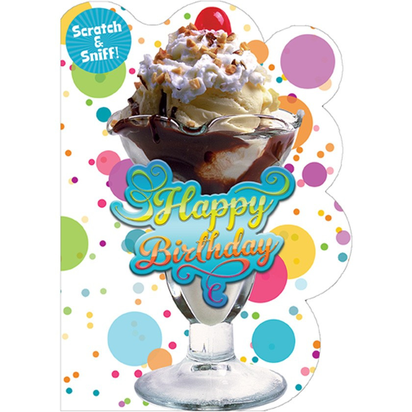 Ice Cream Sundae Scratch and Sniff Birthday Card For Kids | PaperCards.com