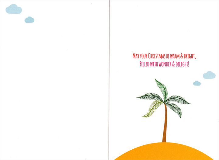 Cute Santa on Desert Island Christmas Card | PaperCards.com