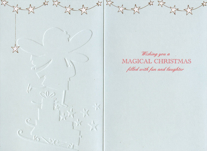 Ice Skating Angel Pulling Sled Niece Christmas Card | PaperCards.com