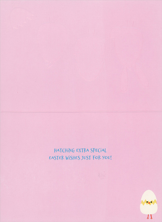 Hoppy Easter: Hatching Chicks on Blue Juvenile Easter Card for Kids ...